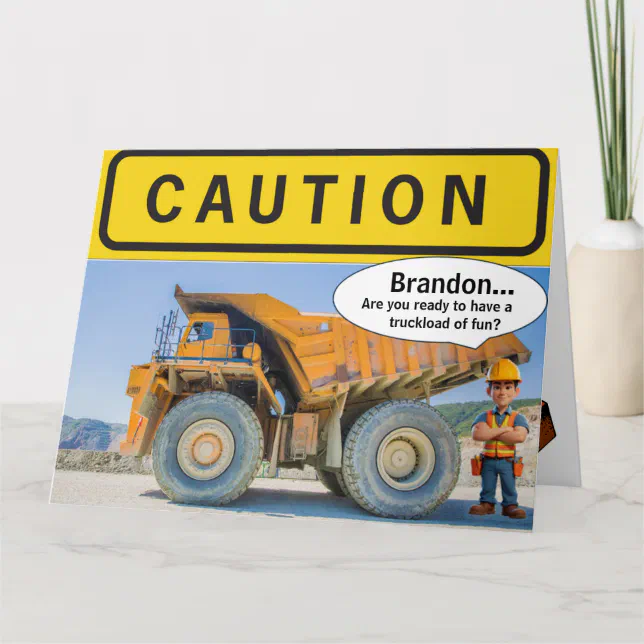 Construction Birthday Card | Zazzle