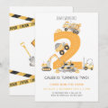 Construction Birthday Invitation 2nd Birthday | Zazzle