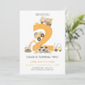 Construction Birthday Invitation 2nd Birthday | Zazzle