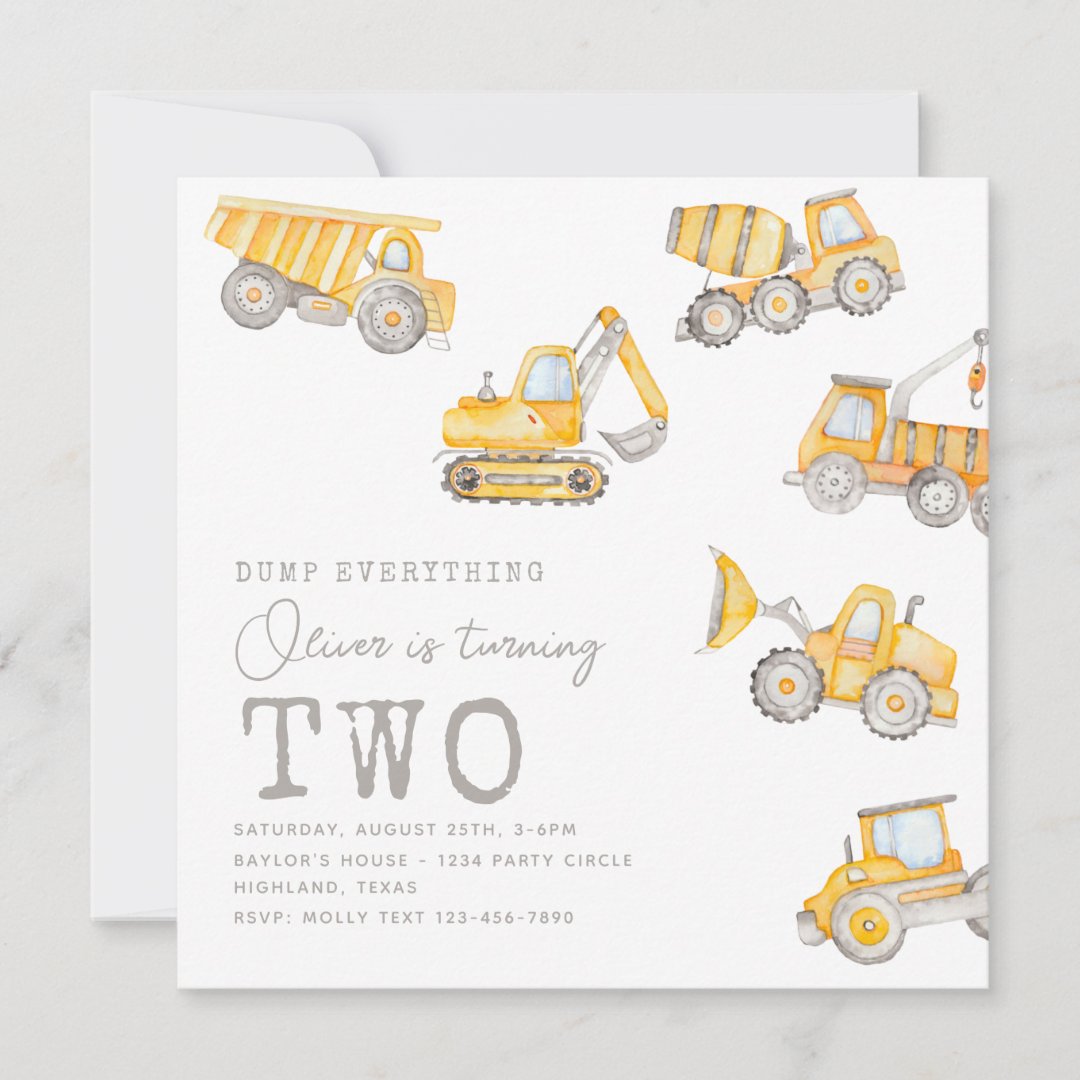 Construction Birthday Invitation | Construction | Zazzle