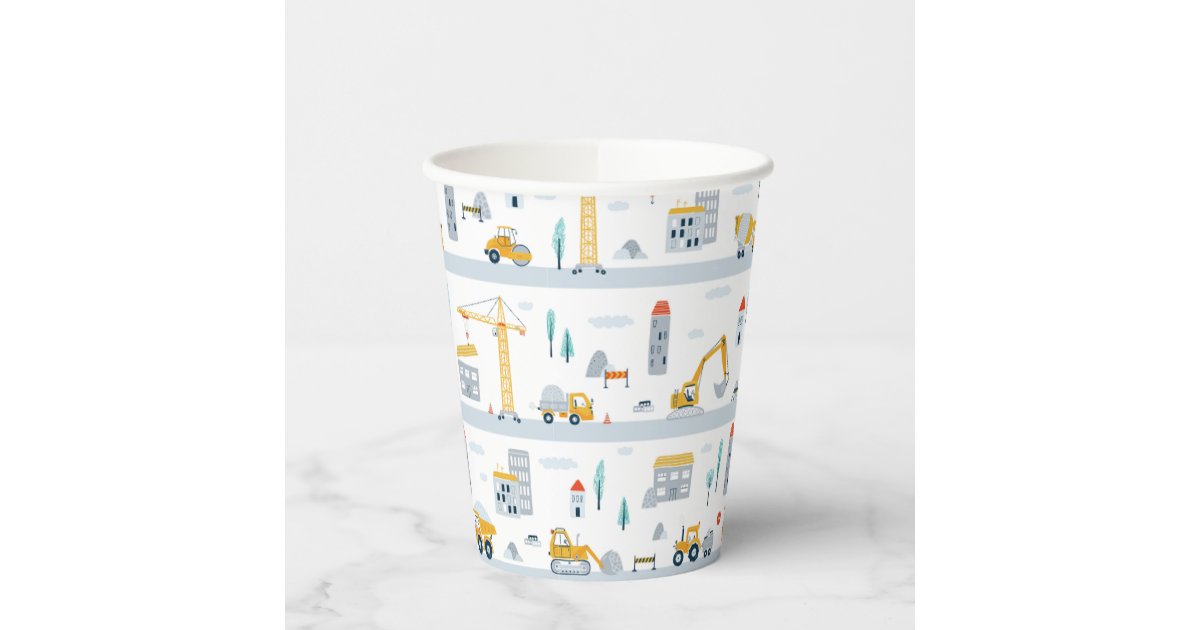 Construction Birthday Party Cups | Zazzle