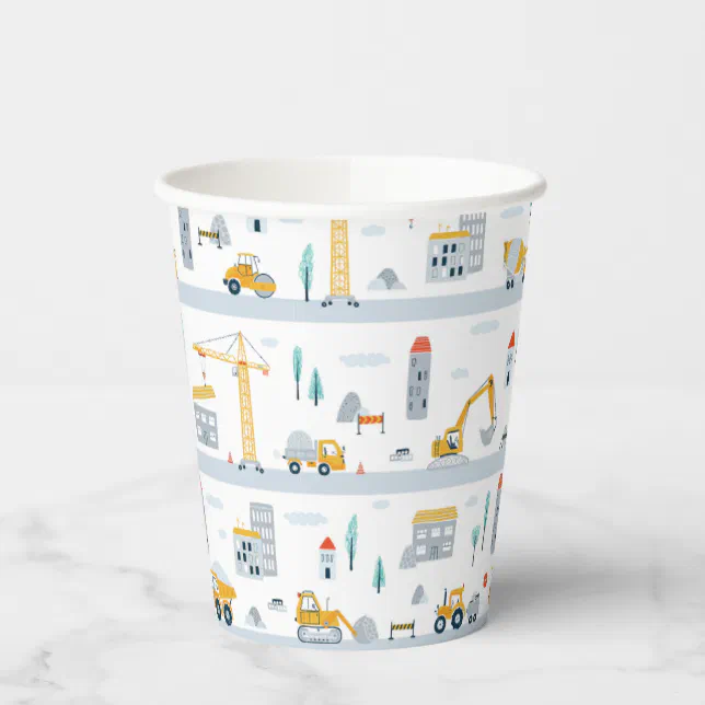Construction Birthday Party Cups | Zazzle
