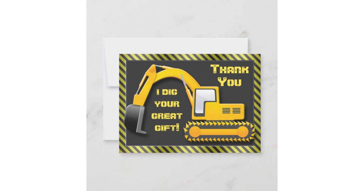 Construction Birthday Party Thank You Zazzle