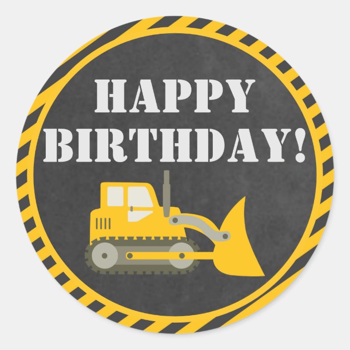 Construction Birthday Stickers Zazzle
