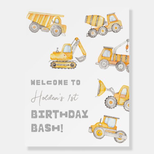 Construction Birthday Welcome Sign | Zazzle