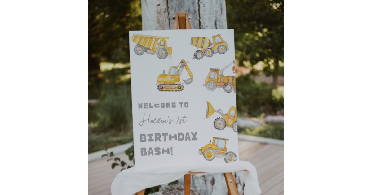 Construction Birthday Welcome Sign | Zazzle