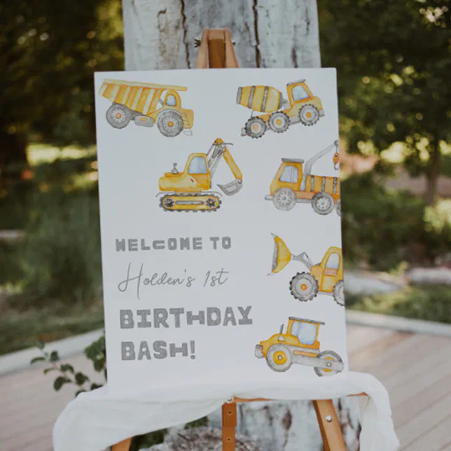 Construction Birthday Welcome Sign | Zazzle