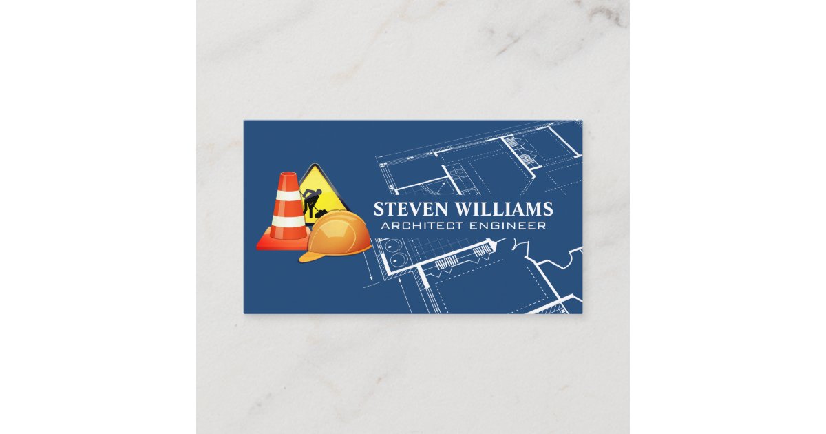 Construction | Blueprint Business Card | Zazzle