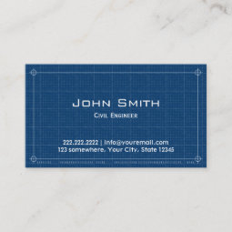 Construction Blueprint Civil Engineer Business Card | Zazzle