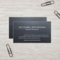 Construction Builder Developer Brushed Steel Blue Business Card | Zazzle
