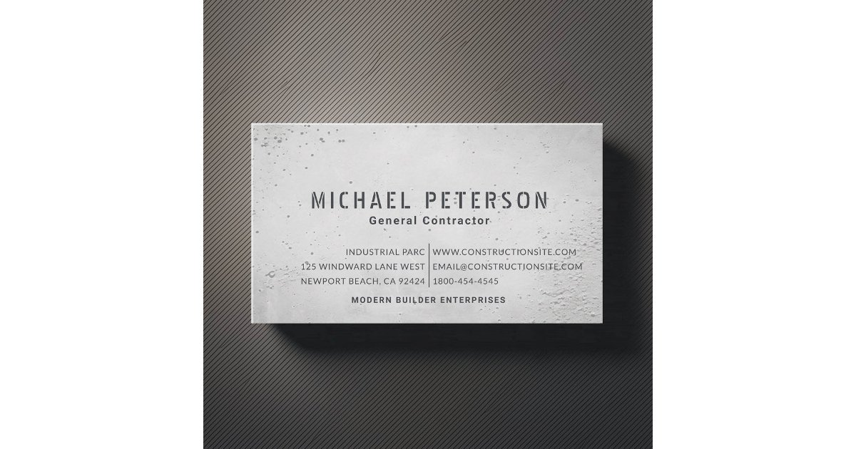 Construction Builder Developer Cement Mix Modern Business Card | Zazzle