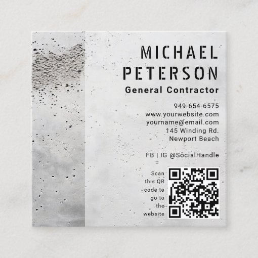 Construction Builder Developer Concrete Mix Modern Square Business Card ...