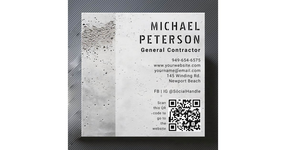 Construction Builder Developer Concrete Mix Modern Square Business Card ...