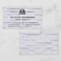 Construction Builder Developer White Brick Modern Business Card | Zazzle