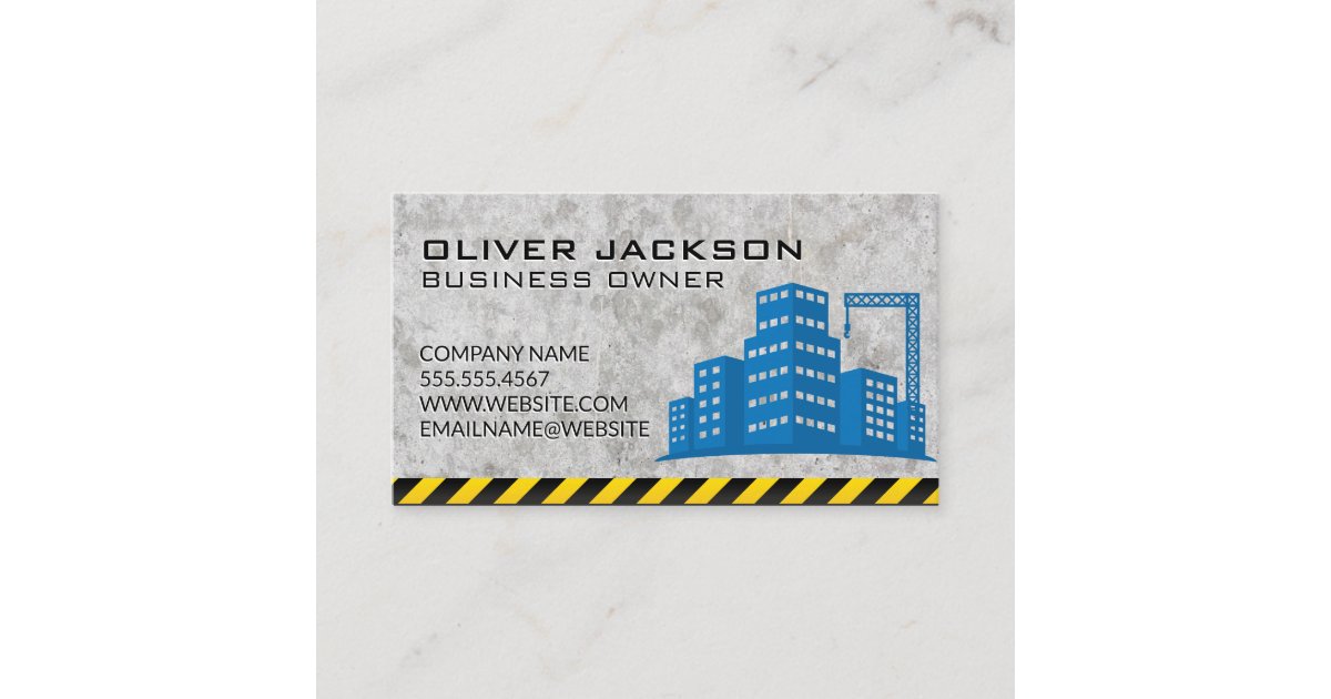 Construction Building Site | Concrete Business Card | Zazzle