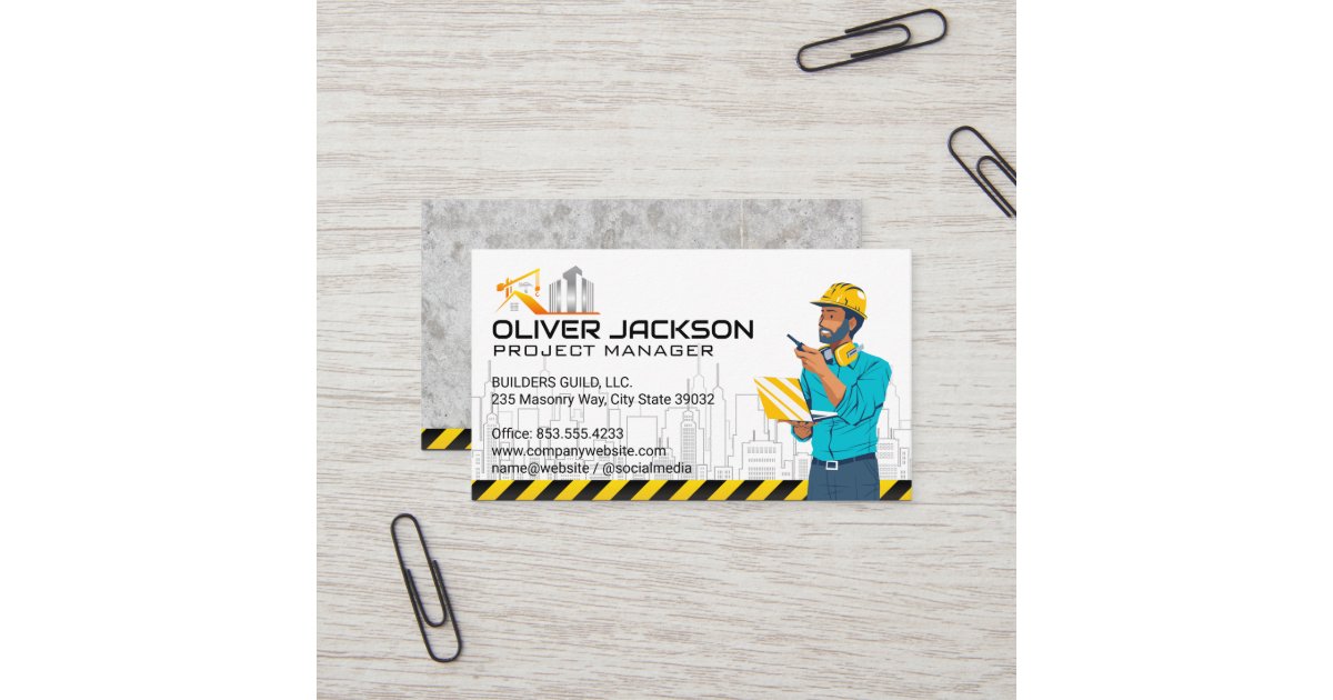 Construction Building Site | Project Manager Business Card | Zazzle