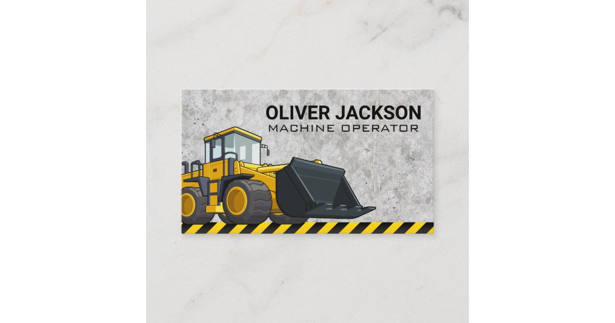 Construction | Bull Dozer | Heavy Machinery Business Card | Zazzle
