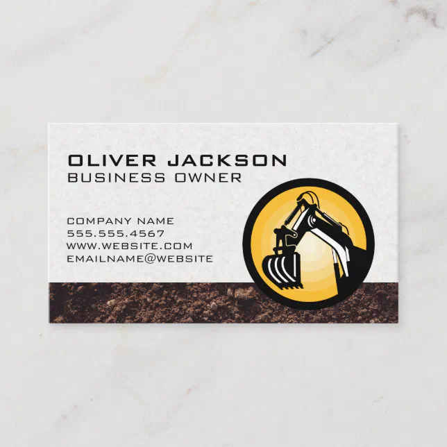 Construction | Bulldozer | Dirt Business Card | Zazzle