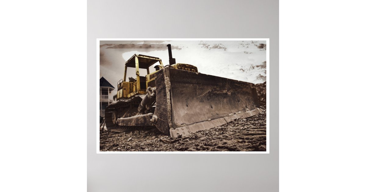 Construction Bulldozer Poster | Zazzle