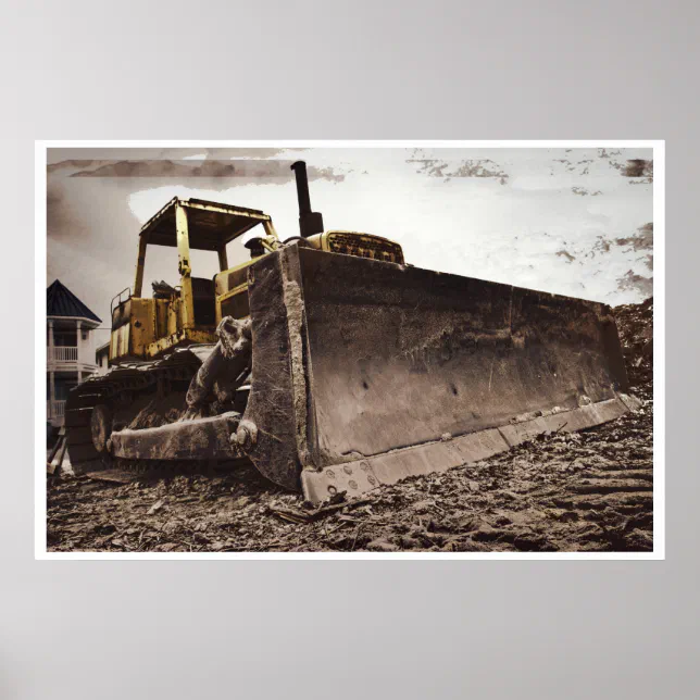 Construction Bulldozer Poster | Zazzle