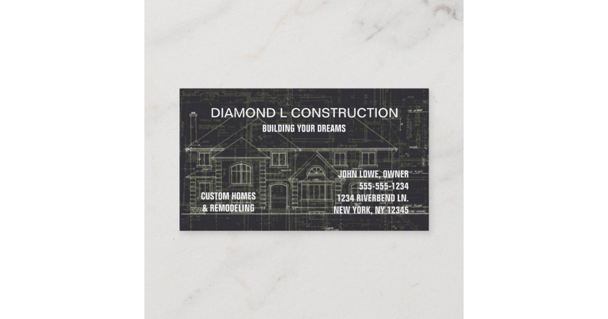 Construction business card Black | Zazzle