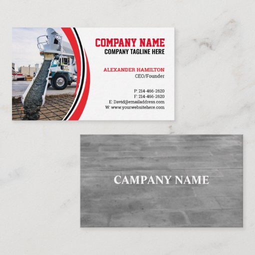Construction Business Card (Concretes) Editable | Zazzle