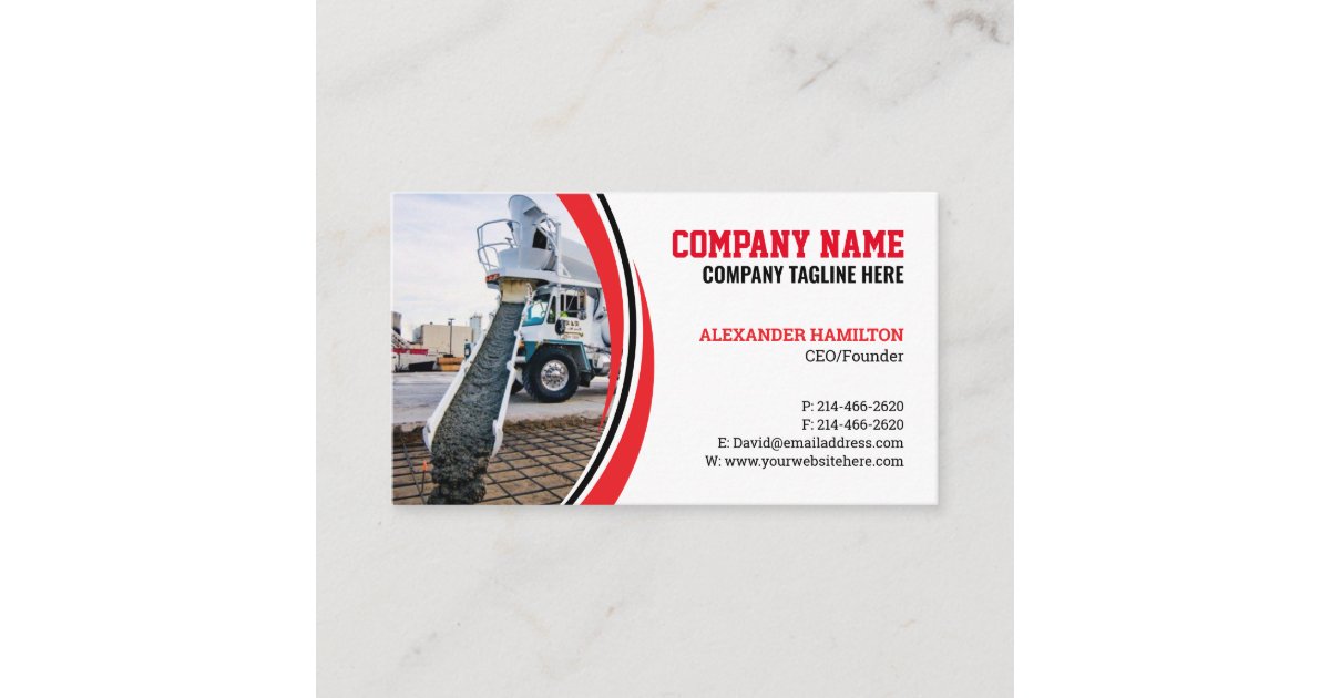 Construction Business Card (Concretes) Editable | Zazzle