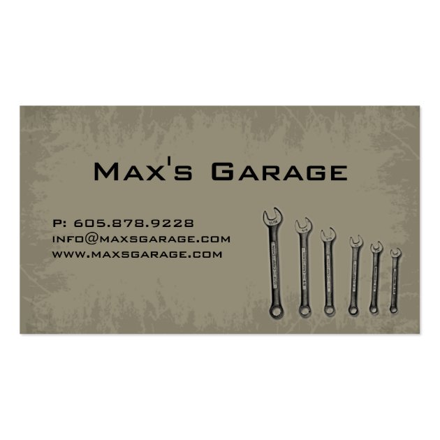 Construction Business Card Contractor Wrenches