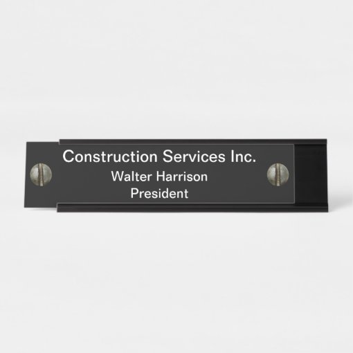 Construction Business Desk Plaque Desk Name Plate | Zazzle