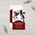 Construction Business Maroon Business Card | Zazzle