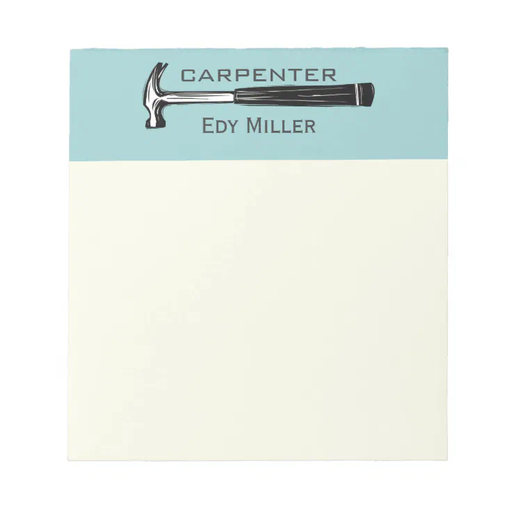 Construction Carpenter Handyman Notepad | Zazzle
