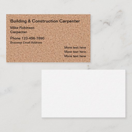 Construction Carpenter Plywood Business Cards | Zazzle