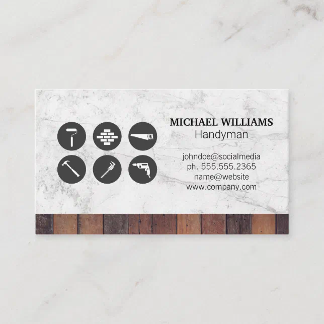 Construction Carpenter Tools Business Card | Zazzle