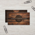 Construction Carpenter Wooden dark rustic timber Business Card | Zazzle