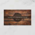 Construction Carpenter Wooden dark rustic timber Business Card | Zazzle