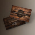 Construction Carpenter Wooden dark rustic timber Business Card | Zazzle