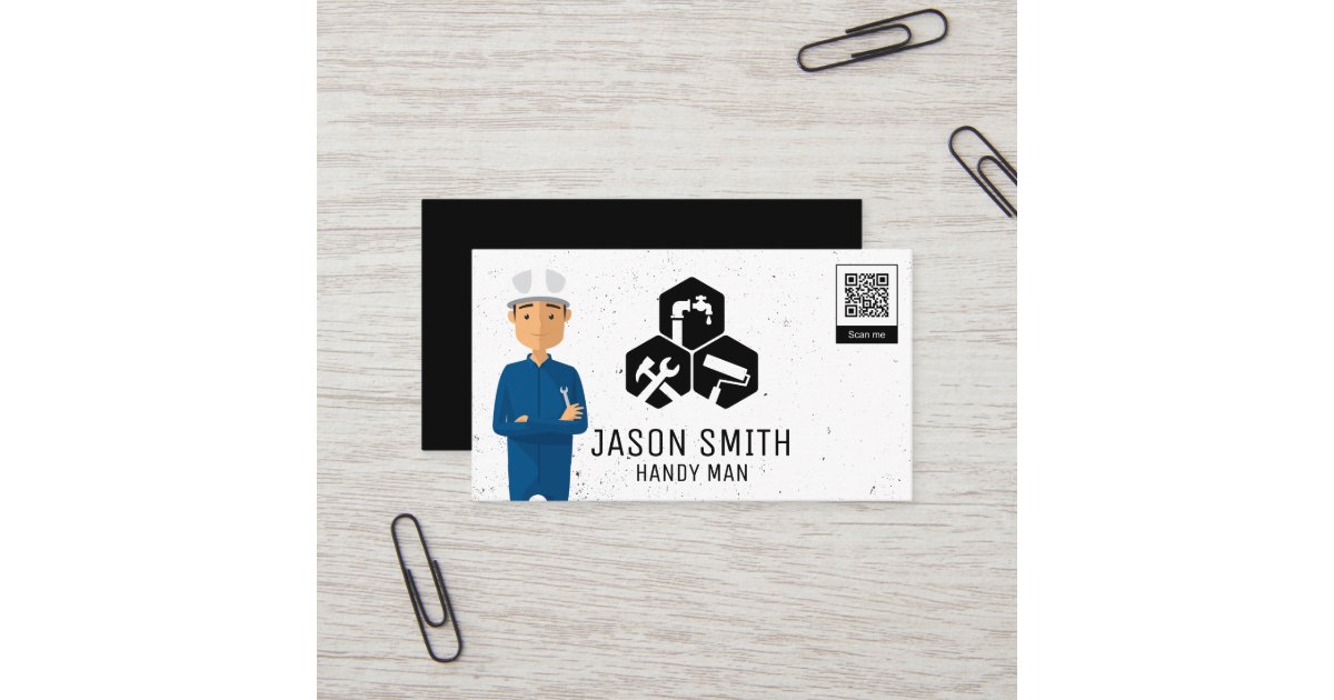 Construction | Carpentry Services | QR Code Business Card | Zazzle