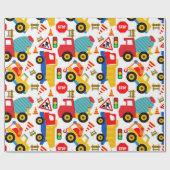 Construction Children's Matte Wrapping Paper | Zazzle