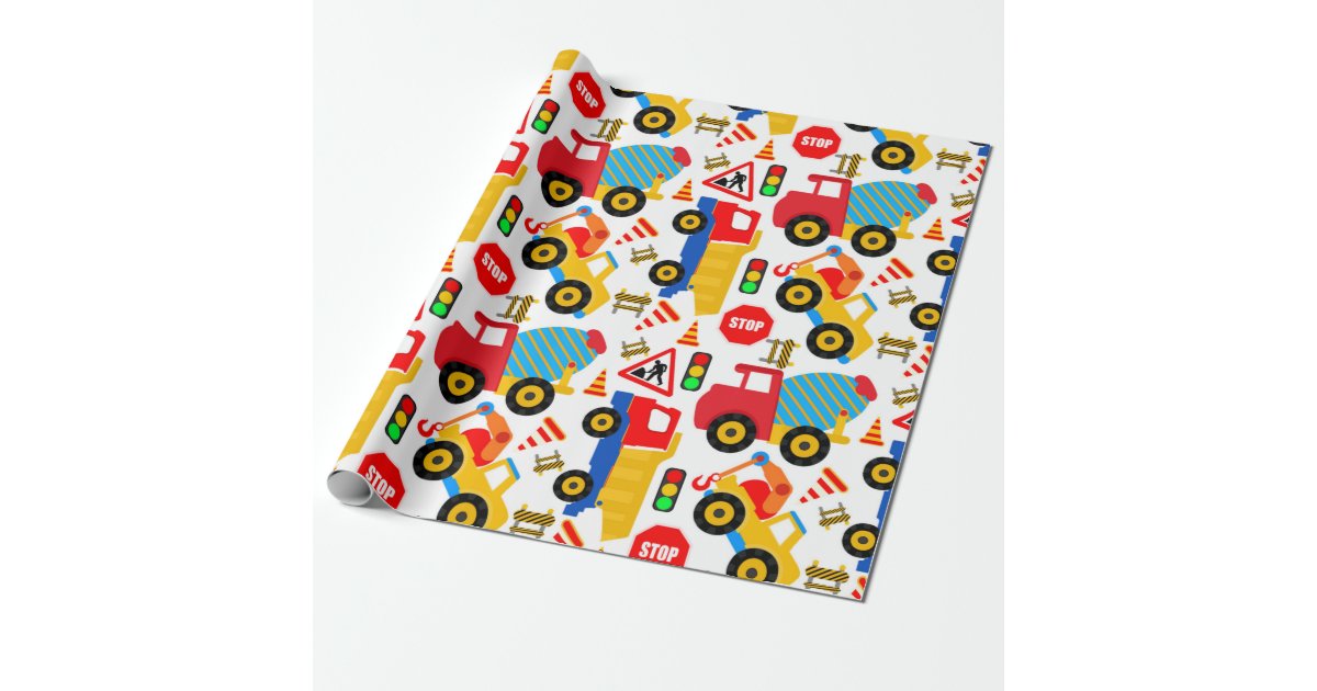 Construction Children's Matte Wrapping Paper | Zazzle