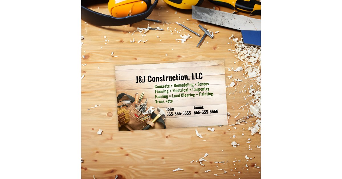 Construction Company Business Card | Zazzle