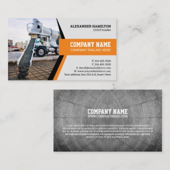 Construction company Business Card (Concrete) | Zazzle