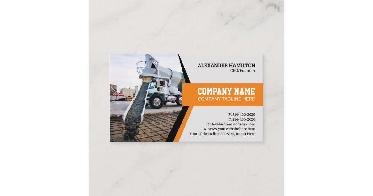 Construction company Business Card (Concrete) | Zazzle