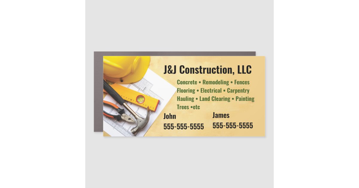 Construction Company Vehicle Magnet | Zazzle