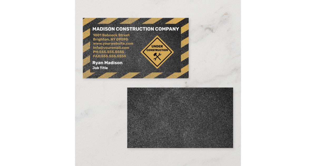 Construction | Contractor Business Card | Zazzle