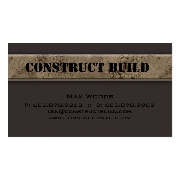 Construction Contractor Business Card Marble