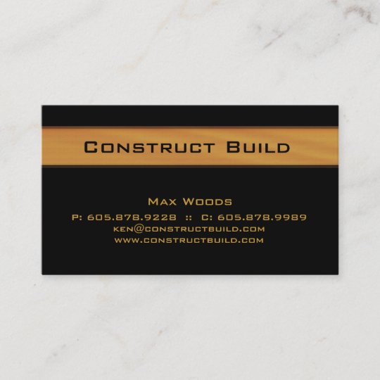 Construction Contractor Business Card Wood Grain 2 | Zazzle.com