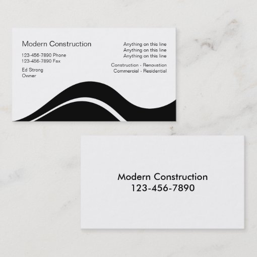 Construction Contractor Business Cards | Zazzle