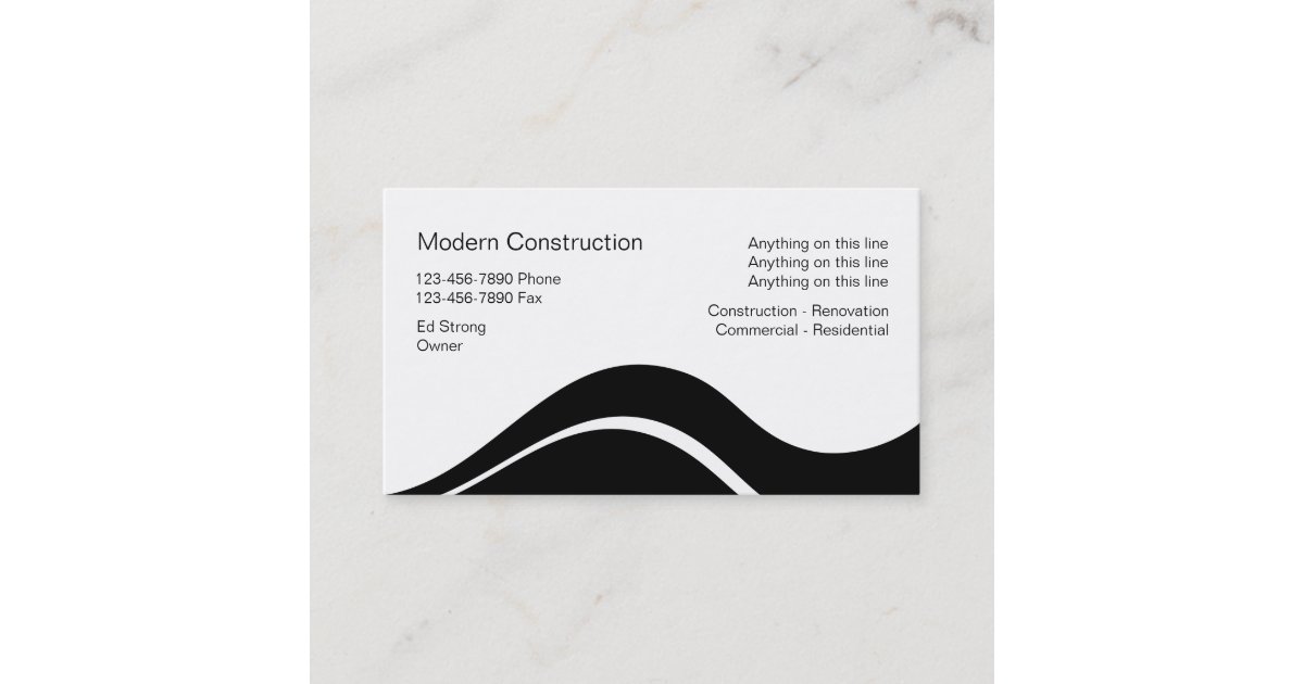 Construction Contractor Business Cards | Zazzle