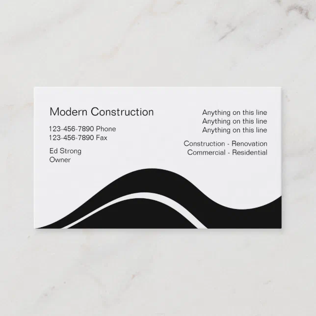Construction Contractor Business Cards | Zazzle