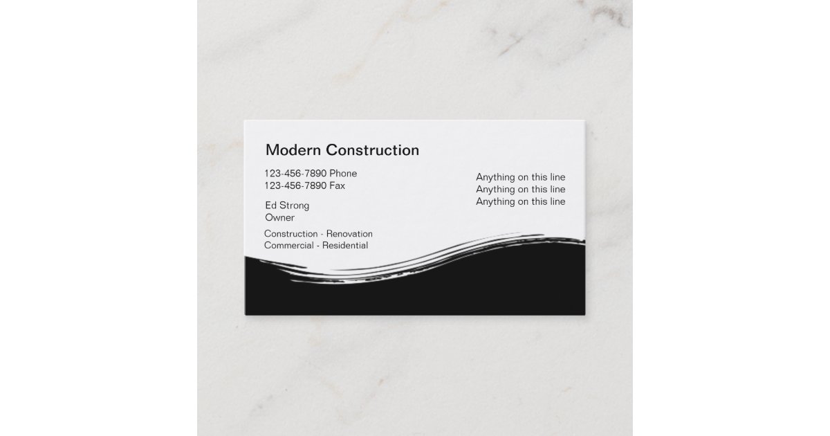Construction Contractor Business Cards Unique | Zazzle